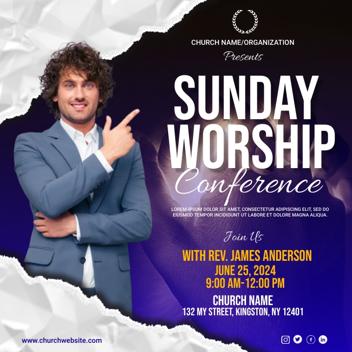 Church Conference Flyer Social Media Post Template | PosterMyWall