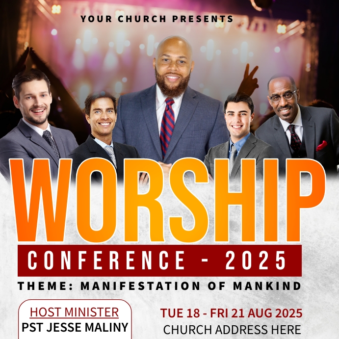 Church conference flyer social media poster Template | PosterMyWall