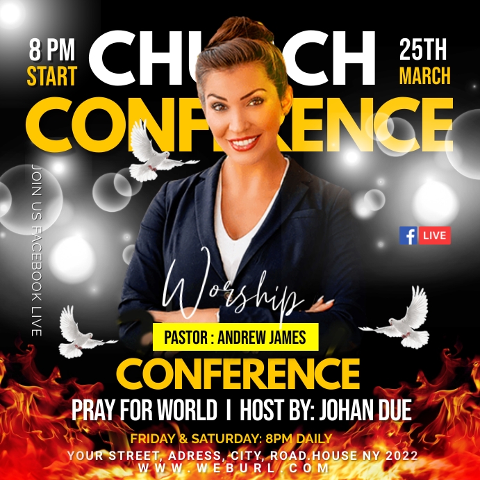 Plantilla de Church Conference Flyer Template | PosterMyWall