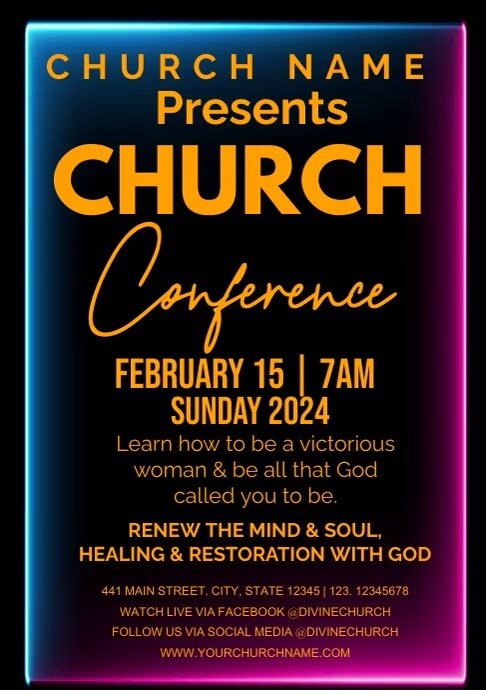 church conference flyers Template | PosterMyWall