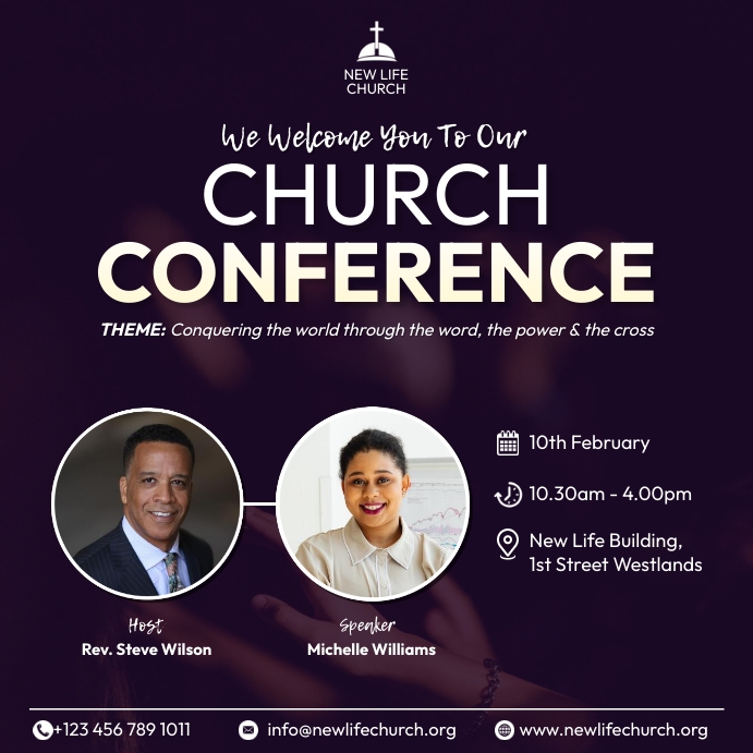 Church conference Instagram flyer template | PosterMyWall