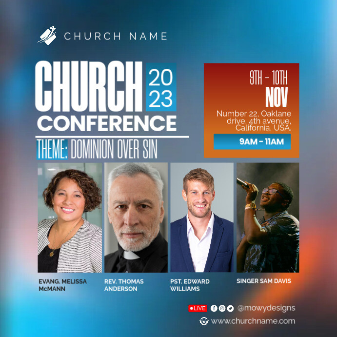 Church Conference Invitation Instagram Post Template | PosterMyWall