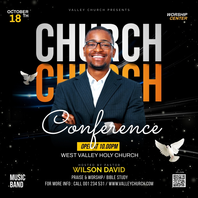 Church conference poster flyer design Template | PosterMyWall