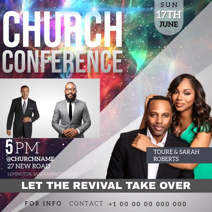 CHURCH CONFERENCE SQUARE VIDEO TEMPLATE | PosterMyWall