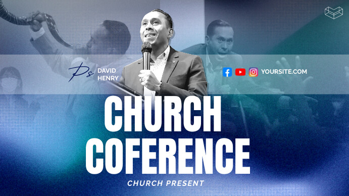 Church Conference Thumbnail Youtube Blue Grad Templat | PosterMyWall