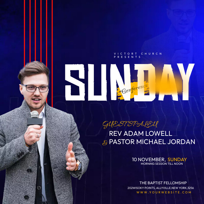 Church conference web banner flyer design Template | PosterMyWall