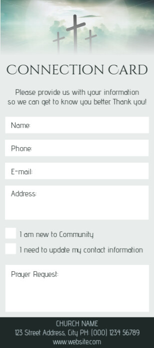 Church Connection Card Template | PosterMyWall