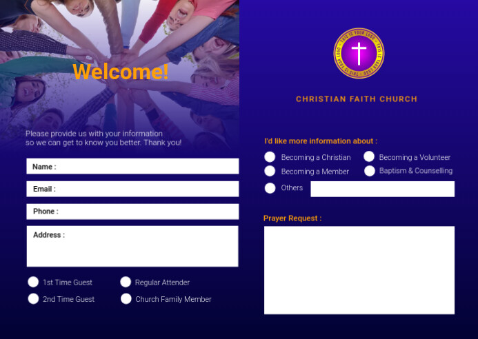 church connection card Template | PosterMyWall