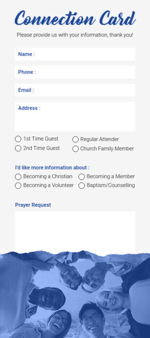 church connection card Template | PosterMyWall