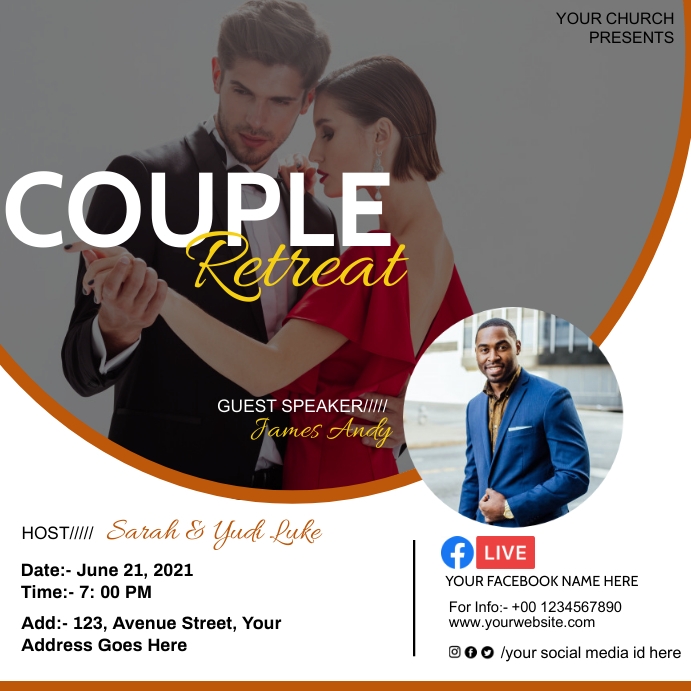 Church couple retreat Template | PosterMyWall