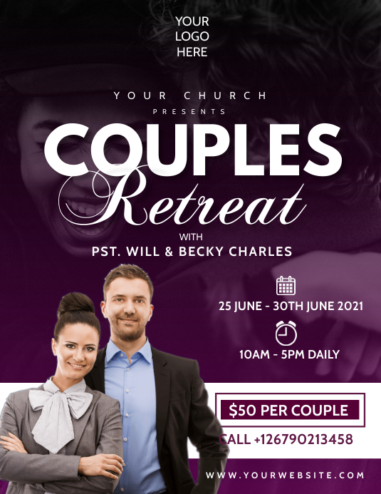 Church Couples Retreat poster Template | PosterMyWall