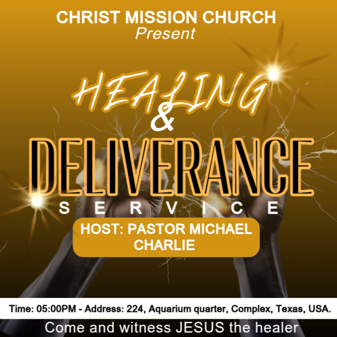 Plantilla de Church deliverance healing service program design ...