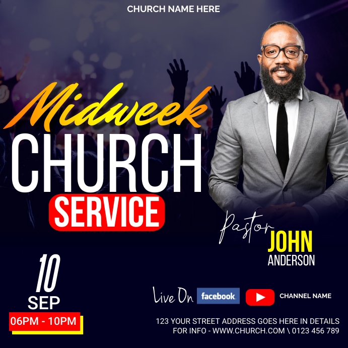Plantilla de Midweek Church Service | PosterMyWall