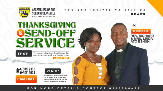 Thanksgiving And Send-off Service Template | PosterMyWall