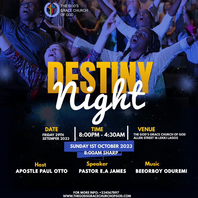 Copy of Church Destiny Night flyer | PosterMyWall