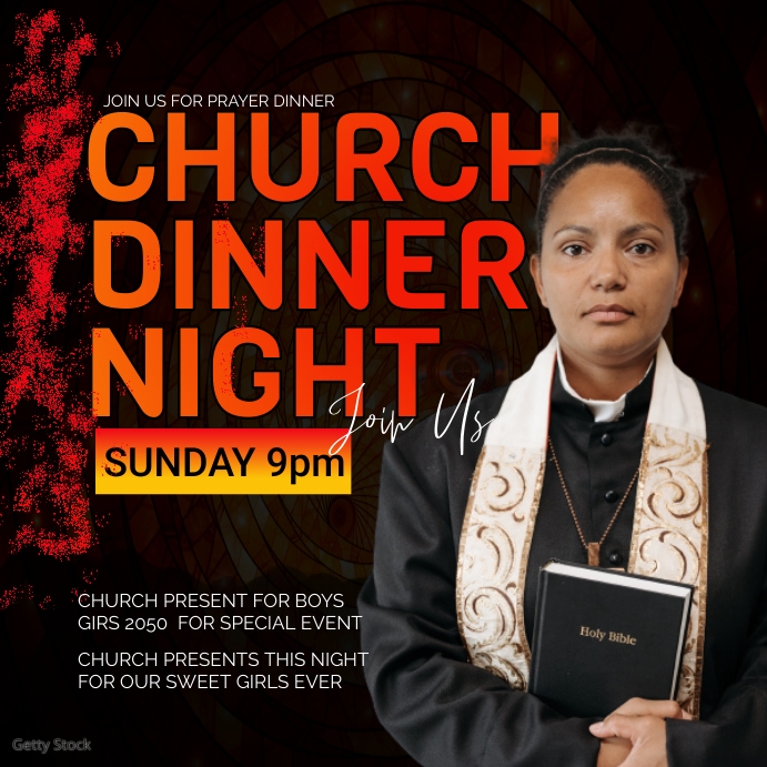 Plantilla de CHURCH DINNER NIGHT | PosterMyWall