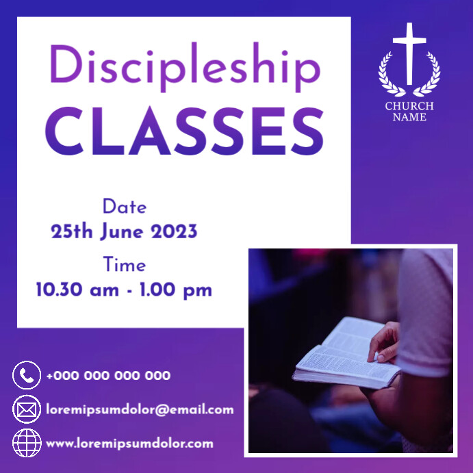 Church discipleship classes Template | PosterMyWall