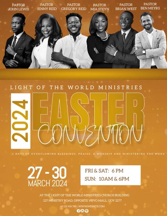 Plantilla de CHURCH EASTER CONVENTION EVENT TEMPLATE | PosterMyWall