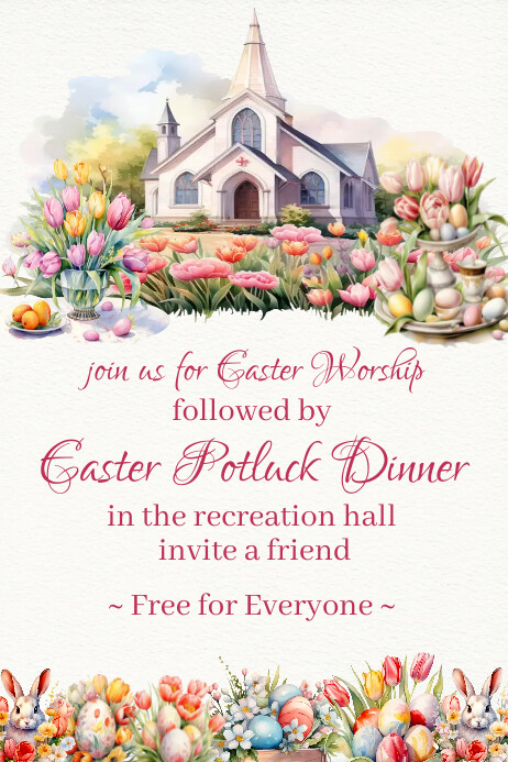 Church Easter Dinner Invitation Poster Template | PosterMyWall