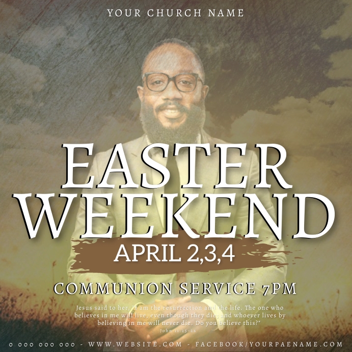 Church Easter ONLINE Event Flyer Template | PosterMyWall
