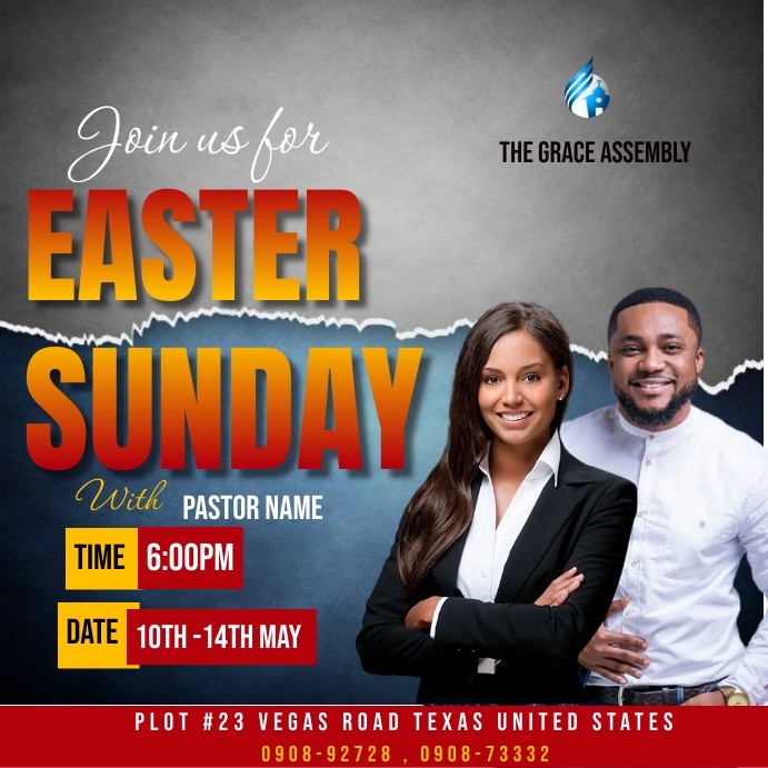 Church easter service Template | PosterMyWall