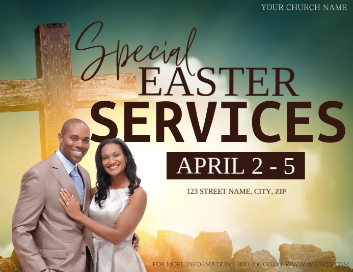 Copy of Church EASTER SERVICES Flyer Template | PosterMyWall