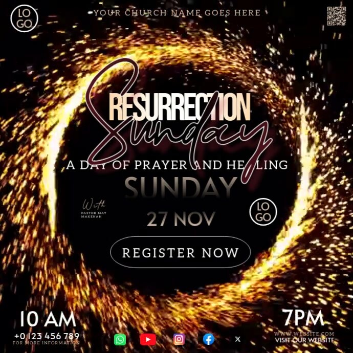 Church Easter Sunday service ad Template | PosterMyWall