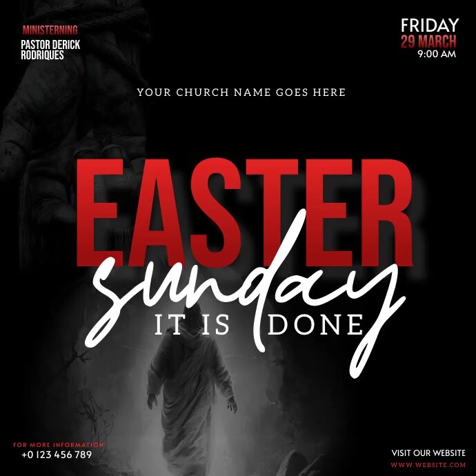 Plantilla de Church Easter Sunday Service Flyer template | PosterMyWall