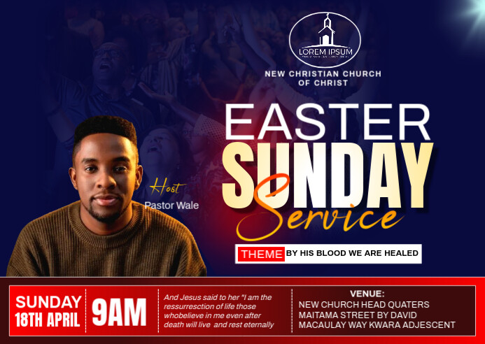 Copy of CHURCH EASTER TEMPLATE FLYER | PosterMyWall