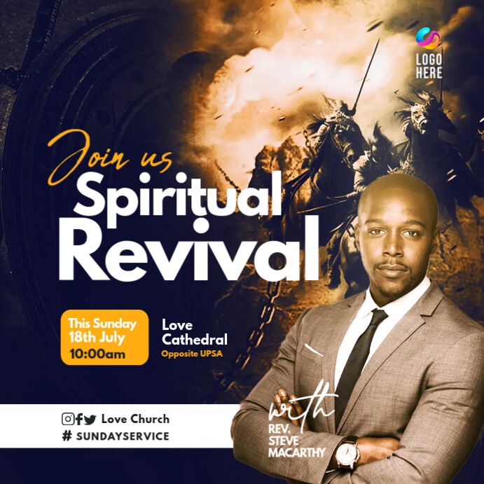 Church Revival Event Flyer for Instagram | PosterMyWall