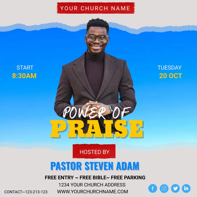 CHURCH EVENT POSTER (1) Template | PosterMyWall