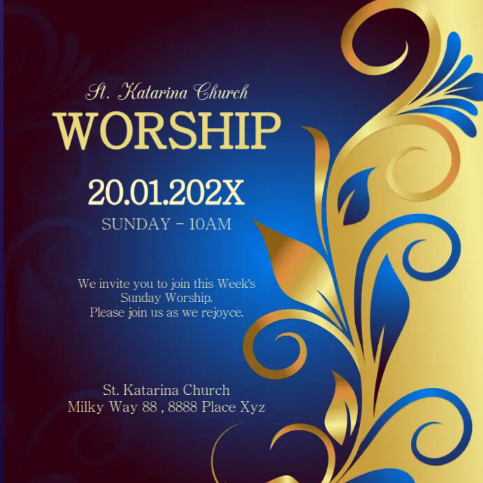 Copy of Church Event Worship Service Celebration | PosterMyWall