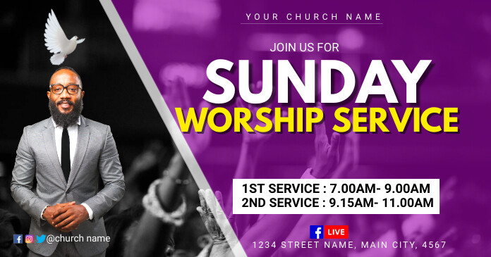 Church Facebook Flyer Template | PosterMyWall