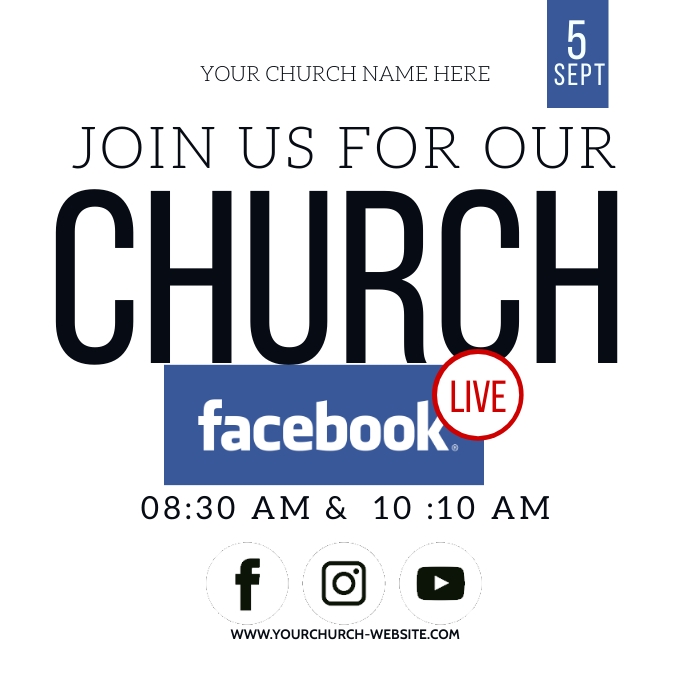 CHURCH FACEBOOK LIVE SERVICE TEMPLATE | PosterMyWall