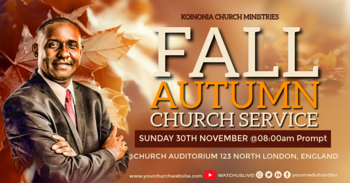 CHURCH FALL AUTUMN EVENT DESIGN TEMPLATE | PosterMyWall
