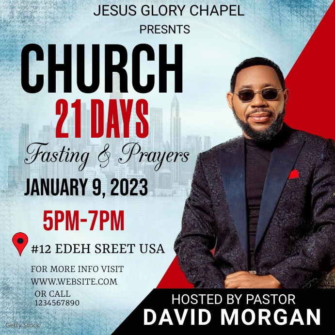 Church fasting and prayer flyer Template | PosterMyWall