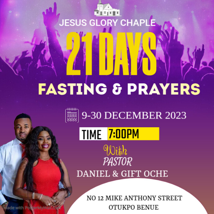 Church fasting and prayer flyer template | PosterMyWall