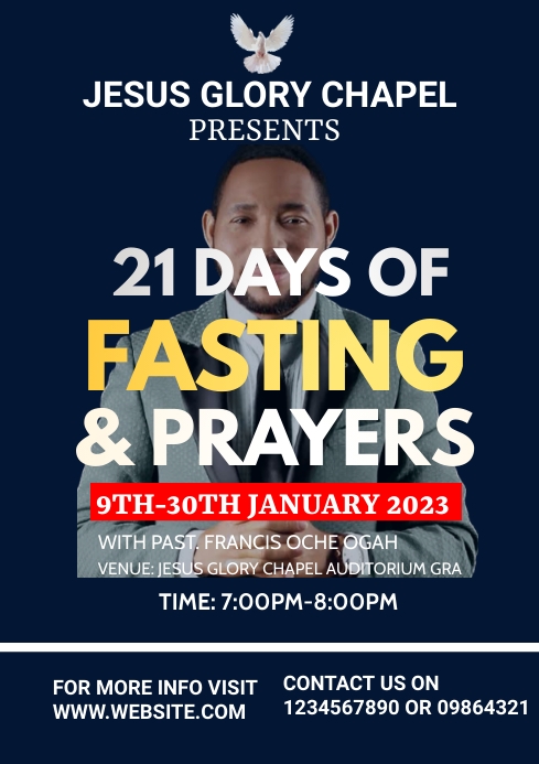 Church fasting and prayer program Template | PosterMyWall