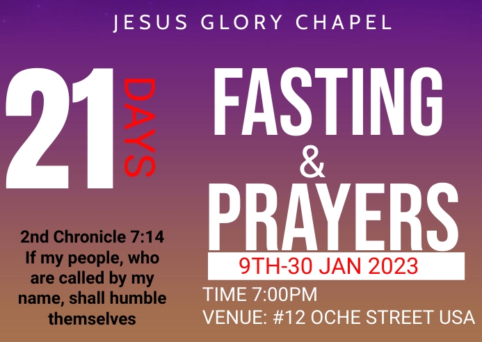 Church fasting and prayer program Template | PosterMyWall