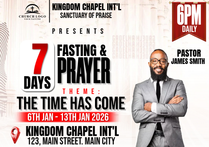 church fasting and prayer service flyer Template | PosterMyWall