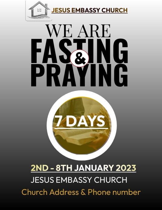 Church/fasting and praying (2) Template | PosterMyWall