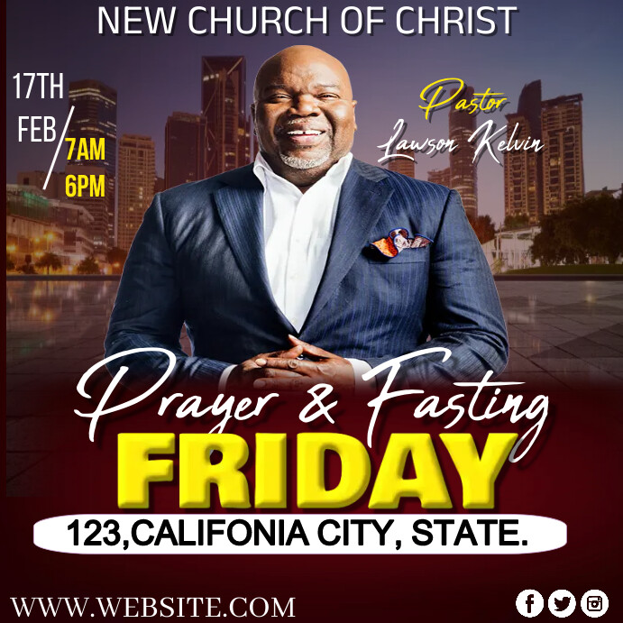 Church fasting prayer service design template | PosterMyWall