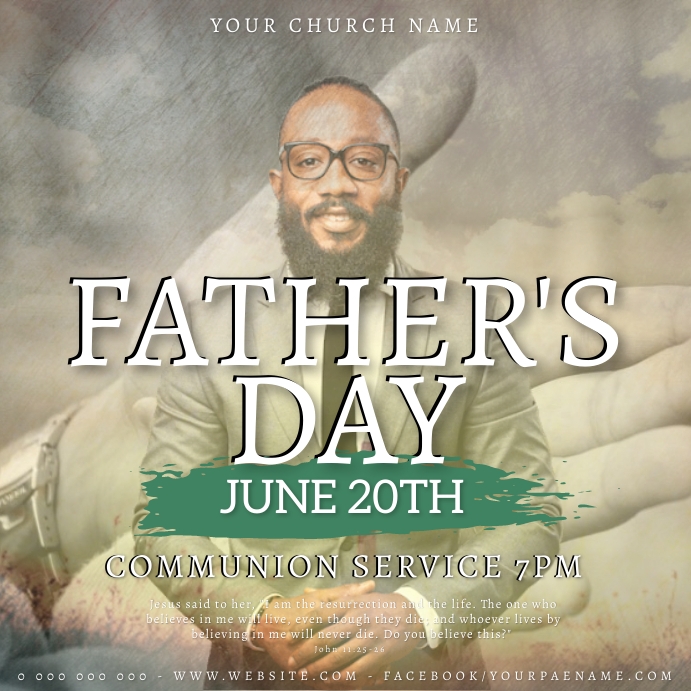 CHURCH FATHER'S DAY SERVICE DESIGN TEMPLATE | PosterMyWall
