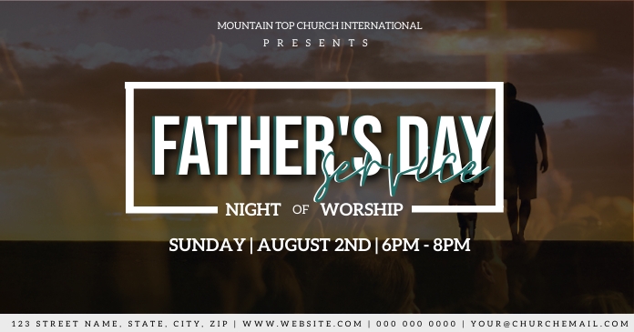 CHURCH father's day SERVICE DESIGN TEMPLATE | PosterMyWall