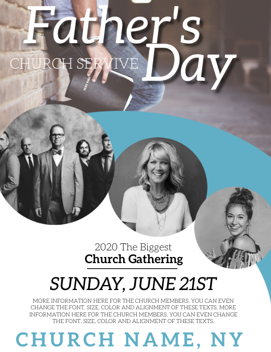 Church Father's Day Service Event Template | PosterMyWall