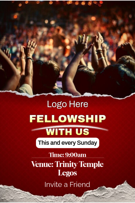 Copy of Church Fellowship Template with Abstract Church Congregation ...