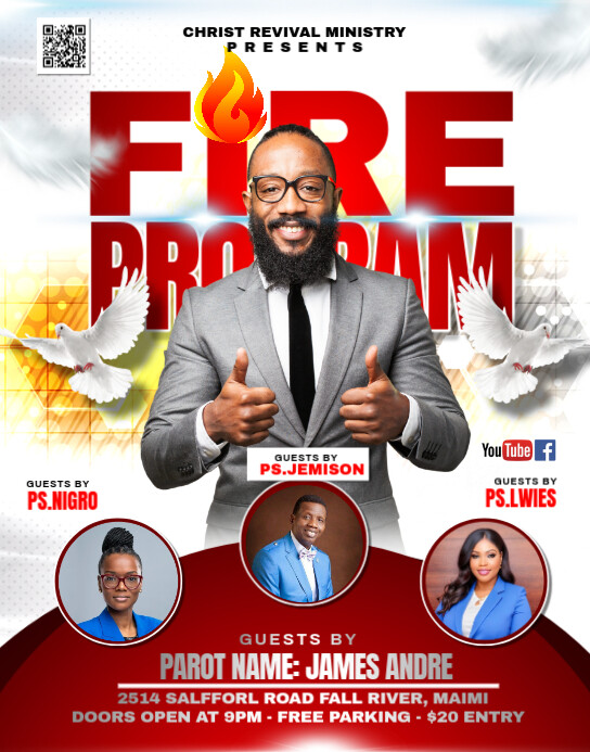 CHURCH FIRE PROGRAM Template | PosterMyWall