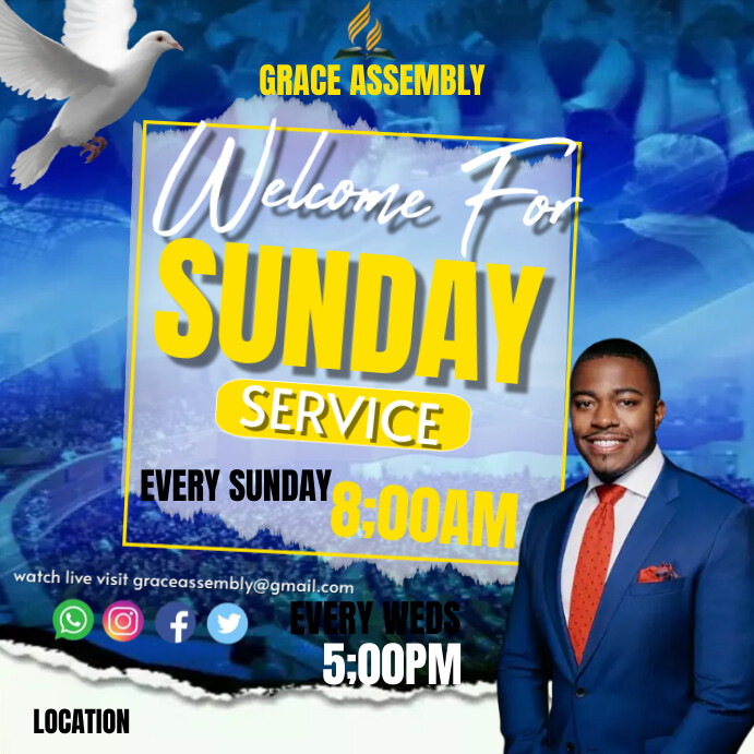 Plantilla de church flier template | PosterMyWall