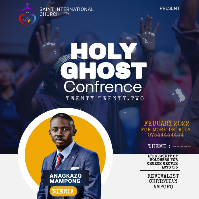 CHURCH FLYER,HOLY GHOST CONFRENCE (1) Template | PosterMyWall
