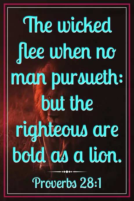 Church Flyer Bible message Proverbs 28:1 | PosterMyWall